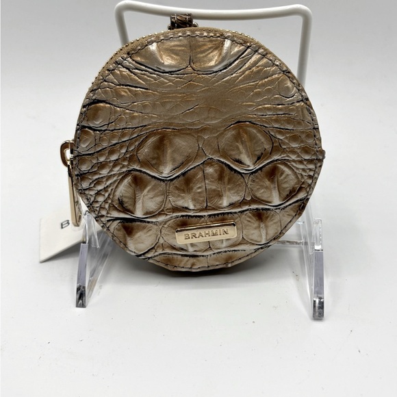 Brahmin | Accessories | Brahmin Metallic Gold Crocembossed Coin Purse ...